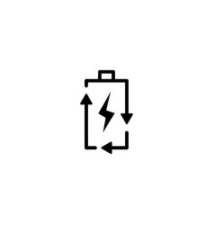 Recycle rechargeable battery energy logo icon Vector Image