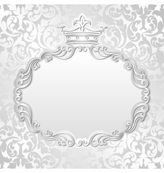 Silver background with royal frame Royalty Free Vector Image