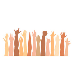 Colorful hands up Royalty Free Vector Image - VectorStock