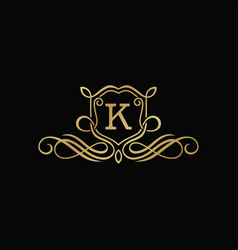 Coat arms heraldic luxury logo design concept Vector Image