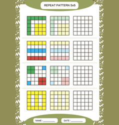 Repeat pattern square grid with colorful circles Vector Image