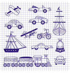 Set of cartoon land transport Royalty Free Vector Image