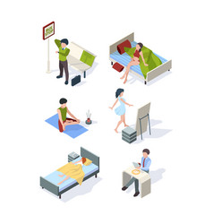 Daily life couple isometric concept Royalty Free Vector