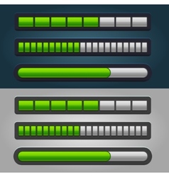 Green progress bar set on white background Vector Image