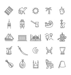 Turkey culture icons Royalty Free Vector Image