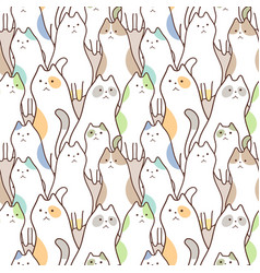 Seamless pattern cat Royalty Free Vector Image