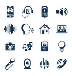 Voice user interface icon set Royalty Free Vector Image