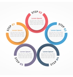 Circle Diagram Five Elements Royalty Free Vector Image
