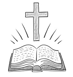 Doodle catholic cross Royalty Free Vector Image