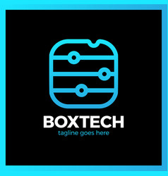 Box tech logo Royalty Free Vector Image - VectorStock