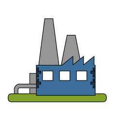 Color image cartoon building industrial factory Vector Image