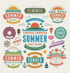 Retro summer design elements Royalty Free Vector Image