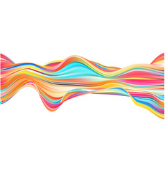 Colorful flow poster brush stroke realistic wave Vector Image