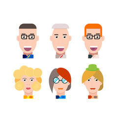 Flat characters portrait set Royalty Free Vector Image
