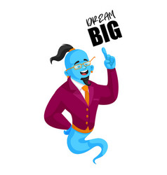 Cartoon strong genie isolated on white background Vector Image