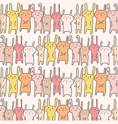 Cute bunny and floral pattern background Vector Image