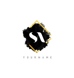Sa s a watercolor letter logo design Royalty Free Vector
