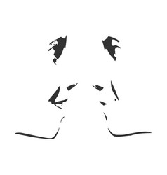 Human face side view silhouettes various emotions Vector Image