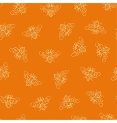 Seamless honey bee pattern Royalty Free Vector Image