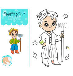 Fingerprint art coloring book for children Vector Image