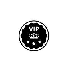 Vip club - flat circle icon with crown symbol and Vector Image