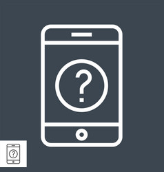 Mobile phone icon with question mark Royalty Free Vector