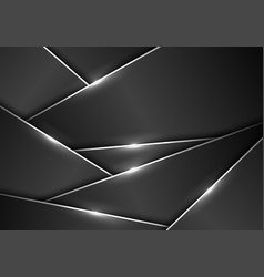 Abstract silver metallic join lines on white Vector Image