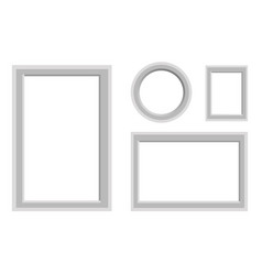 Rectangular doodle line art frames set Royalty Free Vector