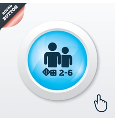 Board games sign icon 2-6 players symbol Vector Image