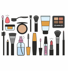 Makeup tools icons Royalty Free Vector Image - VectorStock