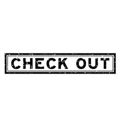 Grunge black check out word hexagon rubber seal Vector Image