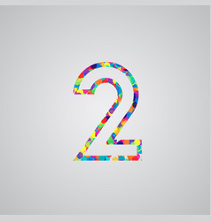 Number 2 two font logo blue icon Royalty Free Vector Image