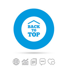 Back to top arrow sign icon scroll up symbol Vector Image