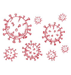 Coronavirus line art doodle Royalty Free Vector Image