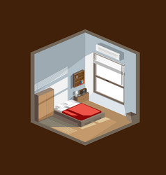 Modern bedroom with twin beds background Vector Image