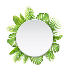 Square card with tropical leaves Royalty Free Vector Image