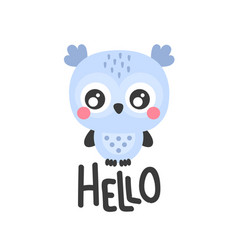 Cute cartoon owl girl with a balloon Royalty Free Vector