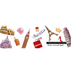 Travel around europe design Royalty Free Vector Image