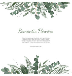 Floral botanical card design with leaves Vector Image