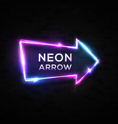 Neon open frame arrow Royalty Free Vector Image