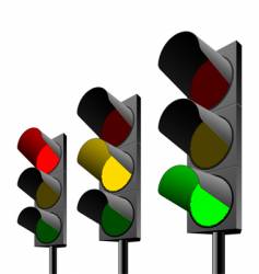 Set of traffic lights icon red green and orange Vector Image