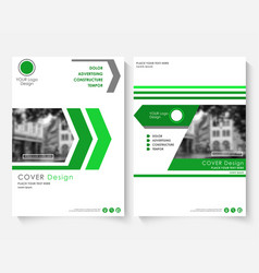 Green square annual report cover design template Vector Image