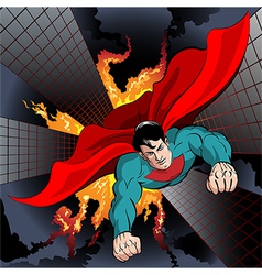 Superhero flying logo Royalty Free Vector Image