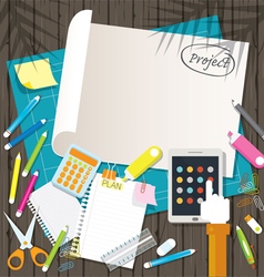 Office Supplies and Stationery Paper Background Vector Image