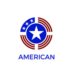 Round america flag icon logo Royalty Free Vector Image Round america flag icon logo Royalty Free Vector Image