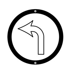Turn left arrow traffic signal icon Royalty Free Vector