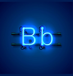 B blue glossy bright english letter kids font Vector Image