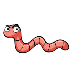 One earthworm with happy face Royalty Free Vector Image