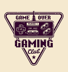 Retro gaming club poster with arcade machine Vector Image