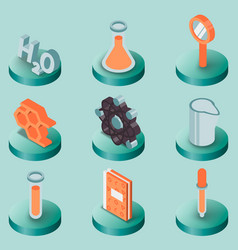 Colorful chemistry icons Royalty Free Vector Image